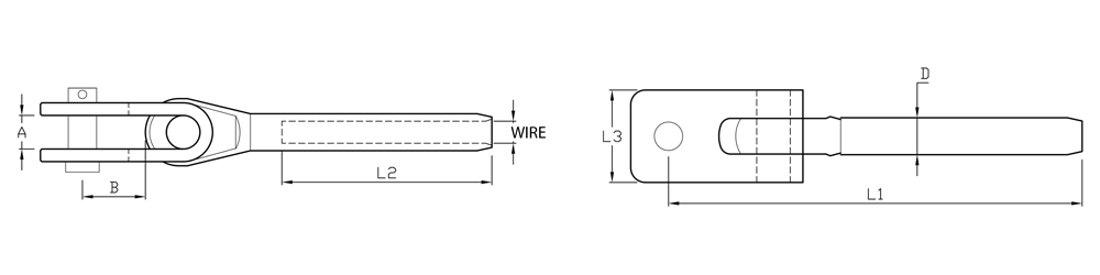 Swage Fork Clevis Pin 316 Stainless Steel A4 Aisi Genuine Motors