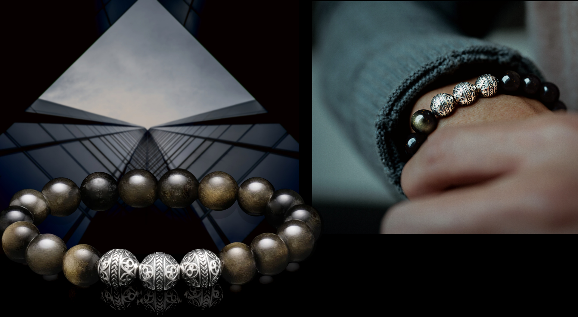 Limited Gold Obsidian Bracelets Beaded Bracelets For Men Azuro Republic