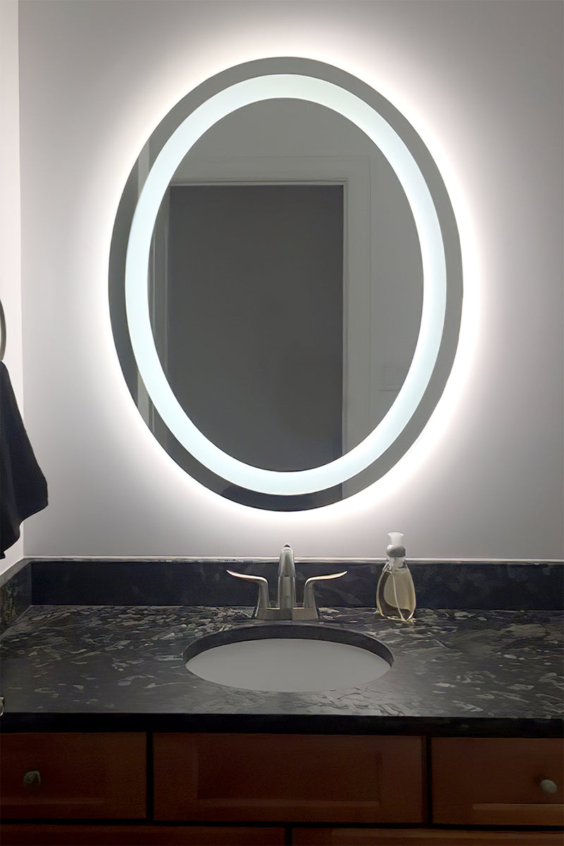 Front Lighted Led Bathroom Vanity Mirror 30 X 36 Oval Mirrors