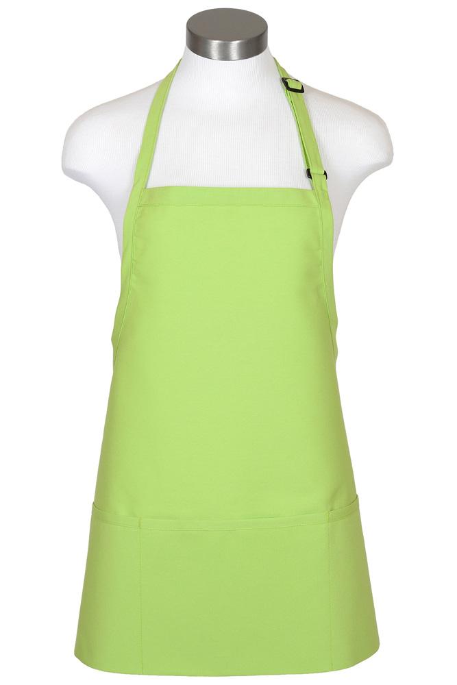 Lime Bib Adjustable Apron 3 Pockets Apronwarehouse