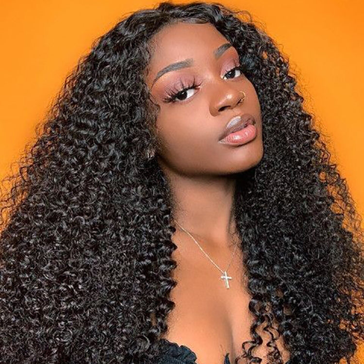 Kinky Curly 13x4 Lace Front Wig 4x4 Closure Wigs 150 200 250 300