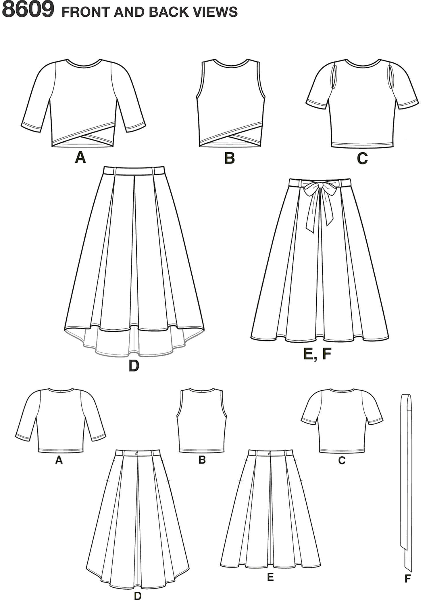 Simplicity Pattern 8609 Womens Skirts And Knit Tops Patterns And Plains