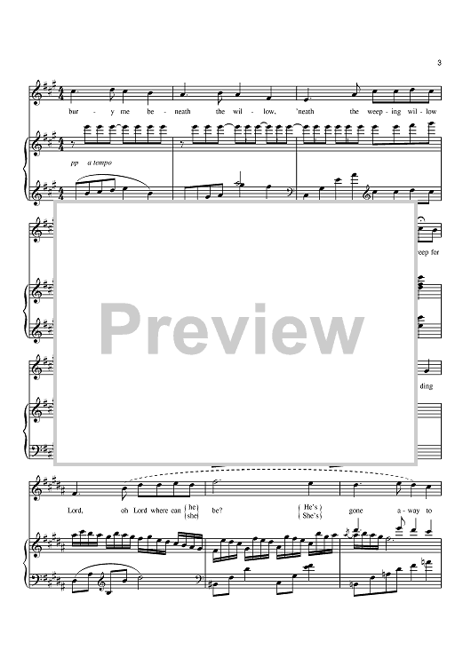 Bury Me Beneath The Willow Sheet Music For Pianovocal Sheet Music Now