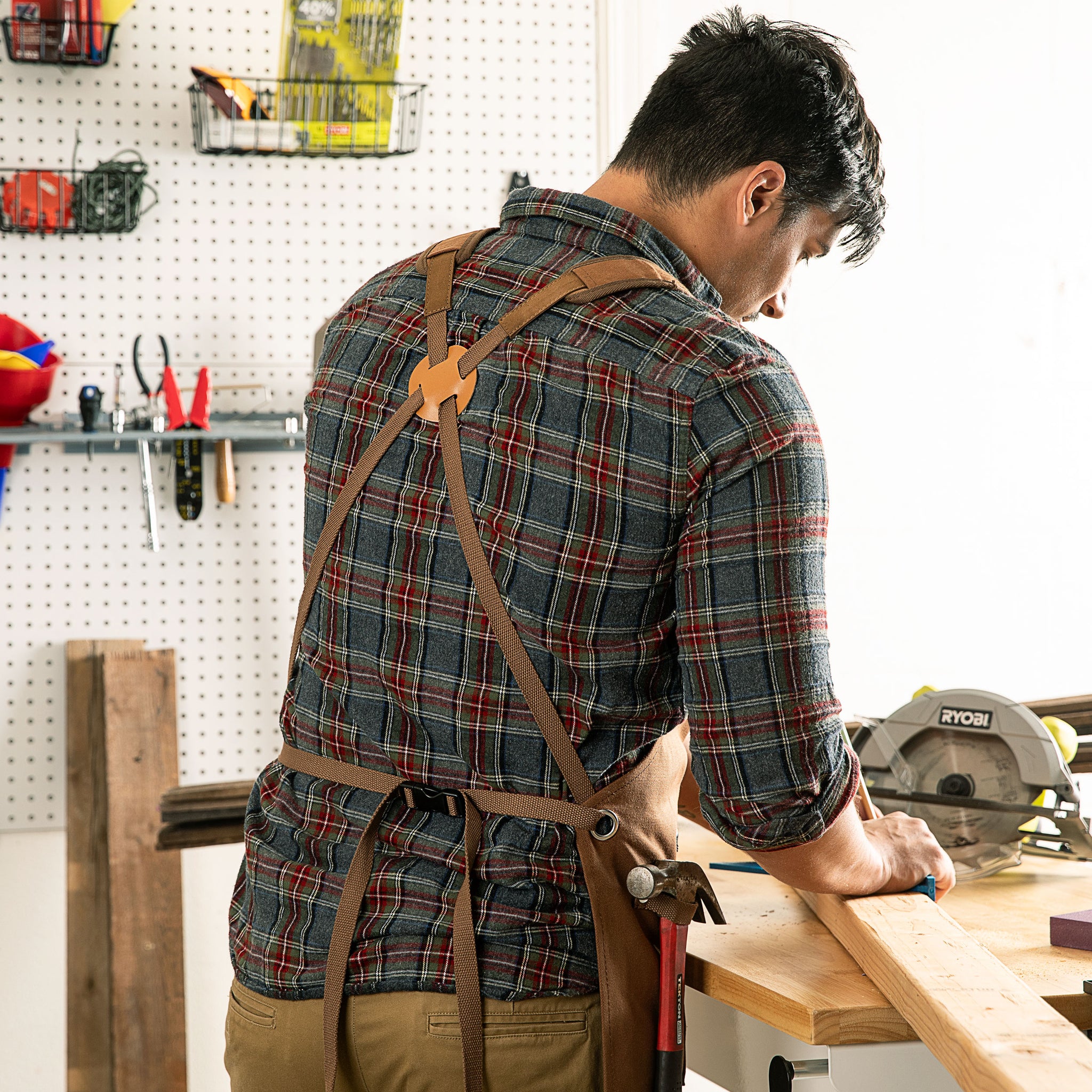 Heavy Duty Waxed Canvas Shop Apron Deluxe Edition Brown Texas