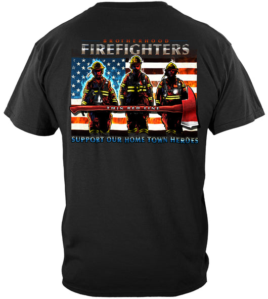 Firefighter Thin Red Line Flag Patriotic T Shirt