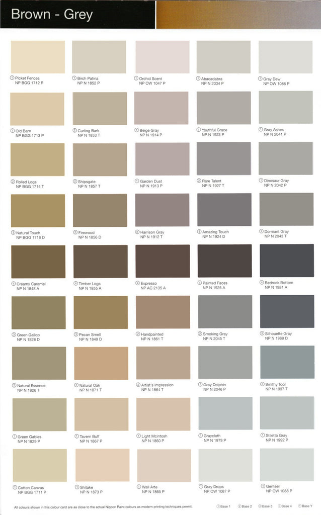 Nippon Paint Colour Chart