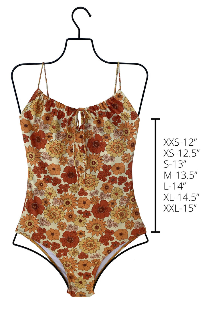 Retro Floral One Piece Swimsuit Geode Swimwear