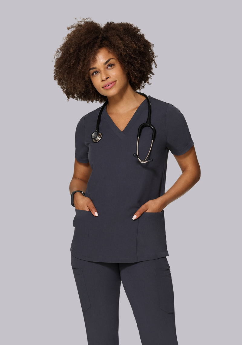 6 Pocket Top Pewter Mandala Scrubs