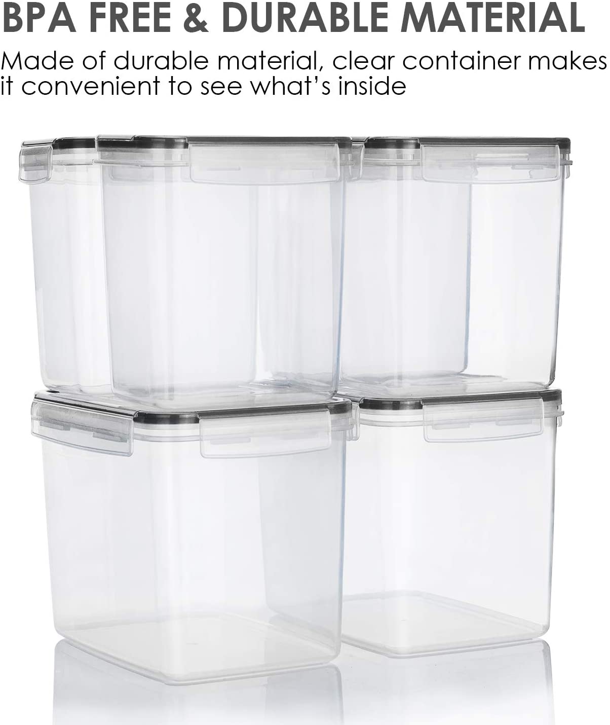 Vtopmart Airtight Food Storage Containers 6 Pieces Plastic Bpa Free