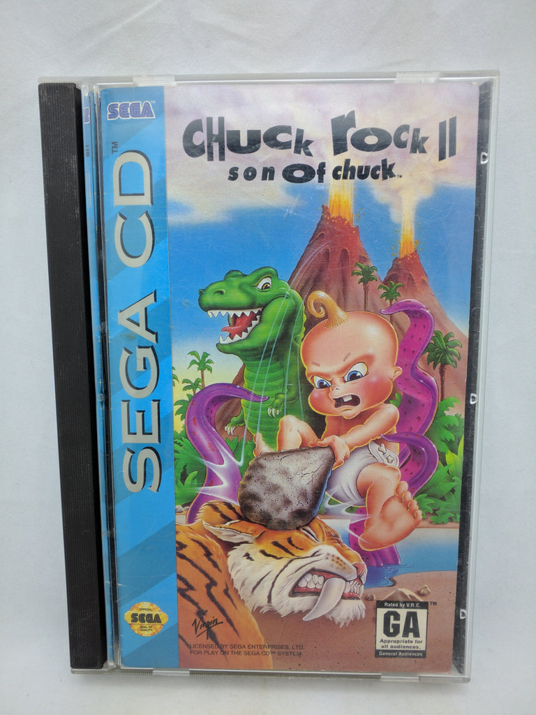 Chuck Rock Ii Son Of Chuck Sega Cd 1993 Longbox Case Manual Complete