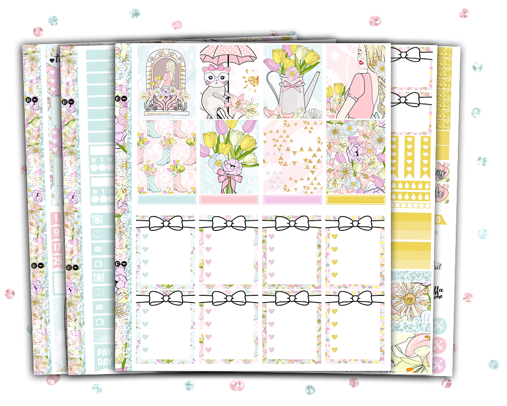 Spring Weekly Kit Standard Vertical Lahlaland Printable Planner