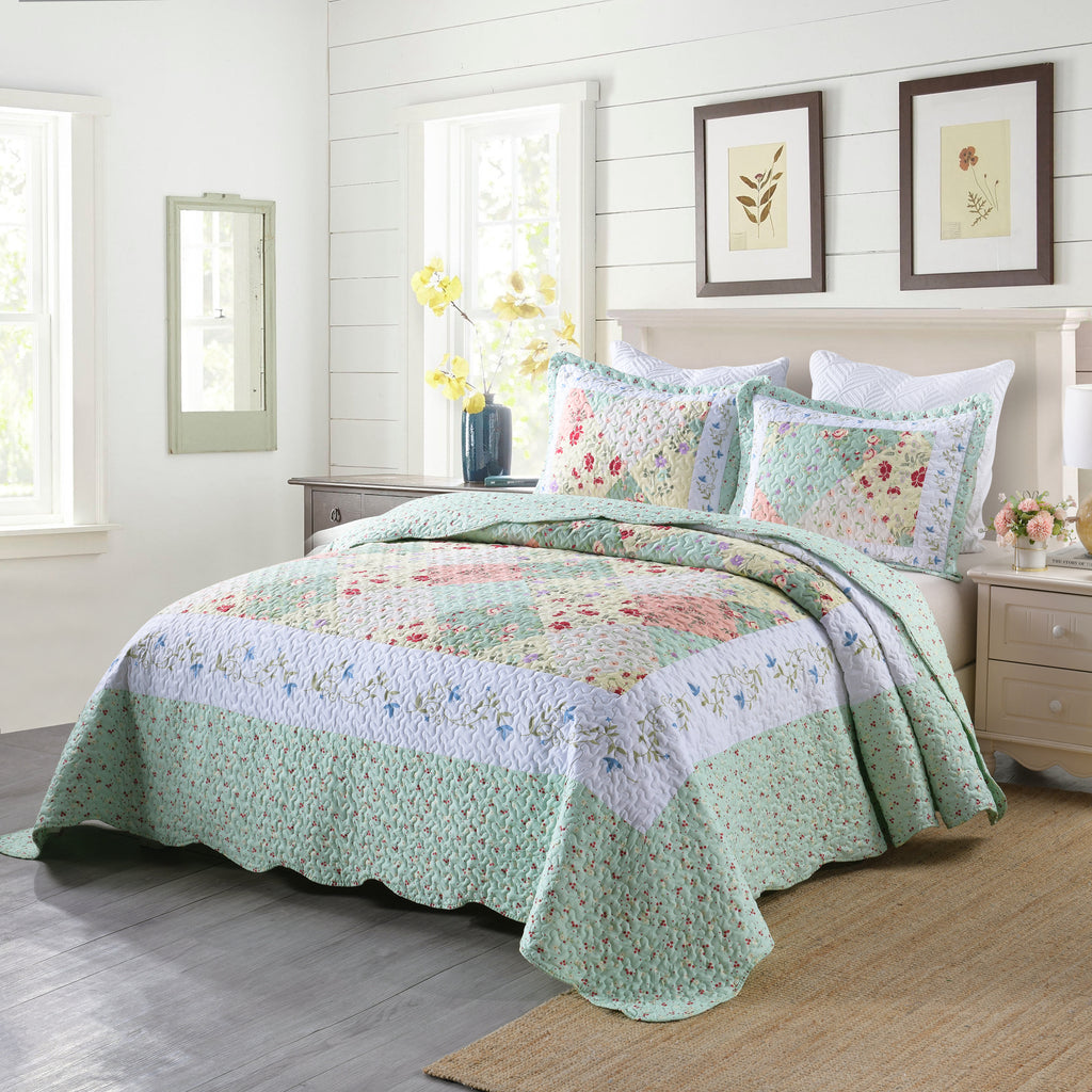 Marcielo 3 Piece Quilt Set Lightweight Bedspread Set By014 Ocean Home