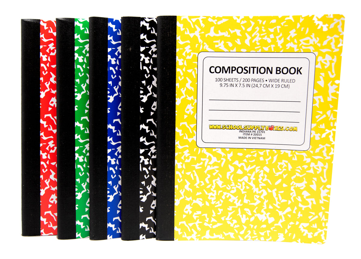 Wide Ruled 100 Sheet Composition Notebook — School Supply Boxes