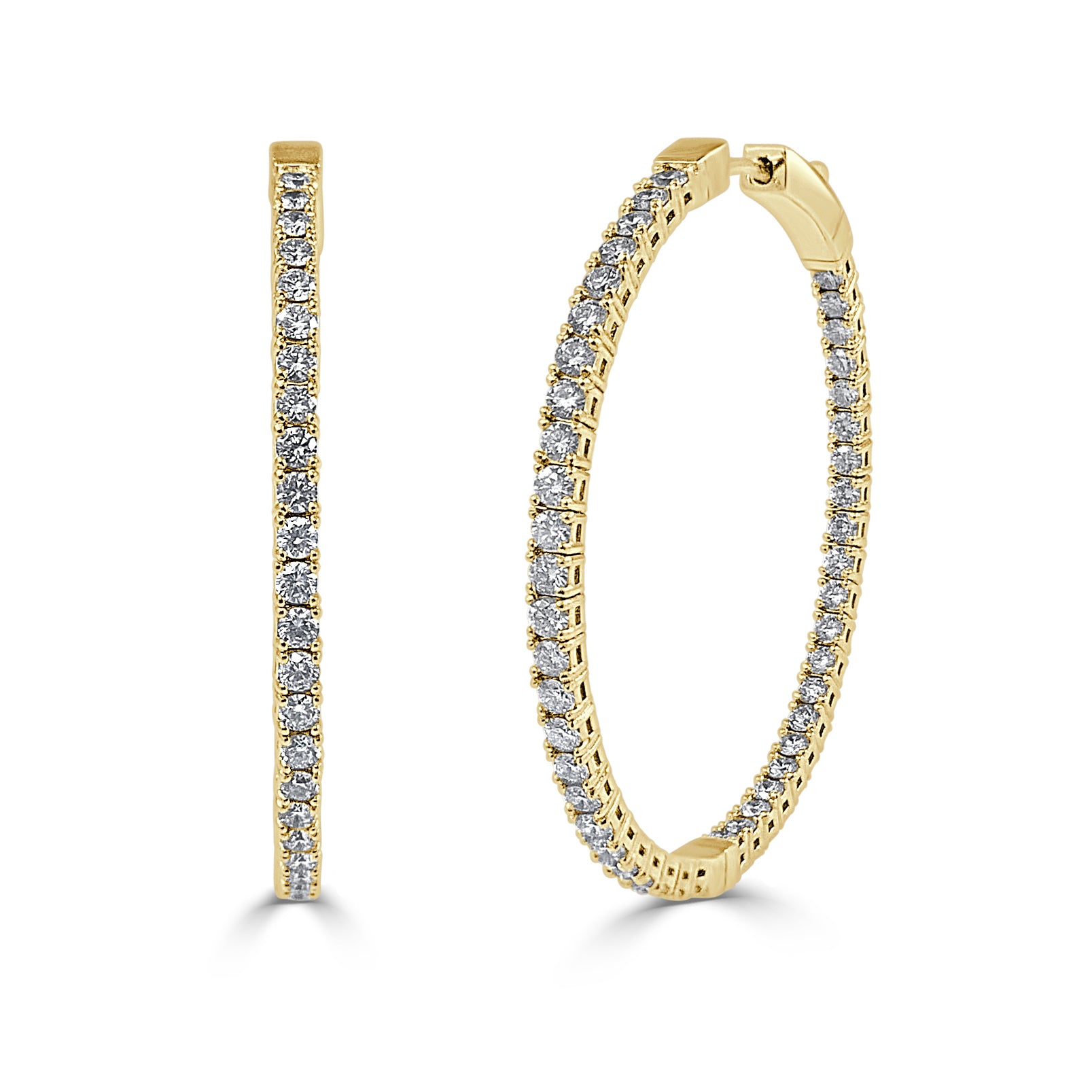 Sabrina Designs Inside Out 14k Gold Flexible Diamond Hoop Earrings