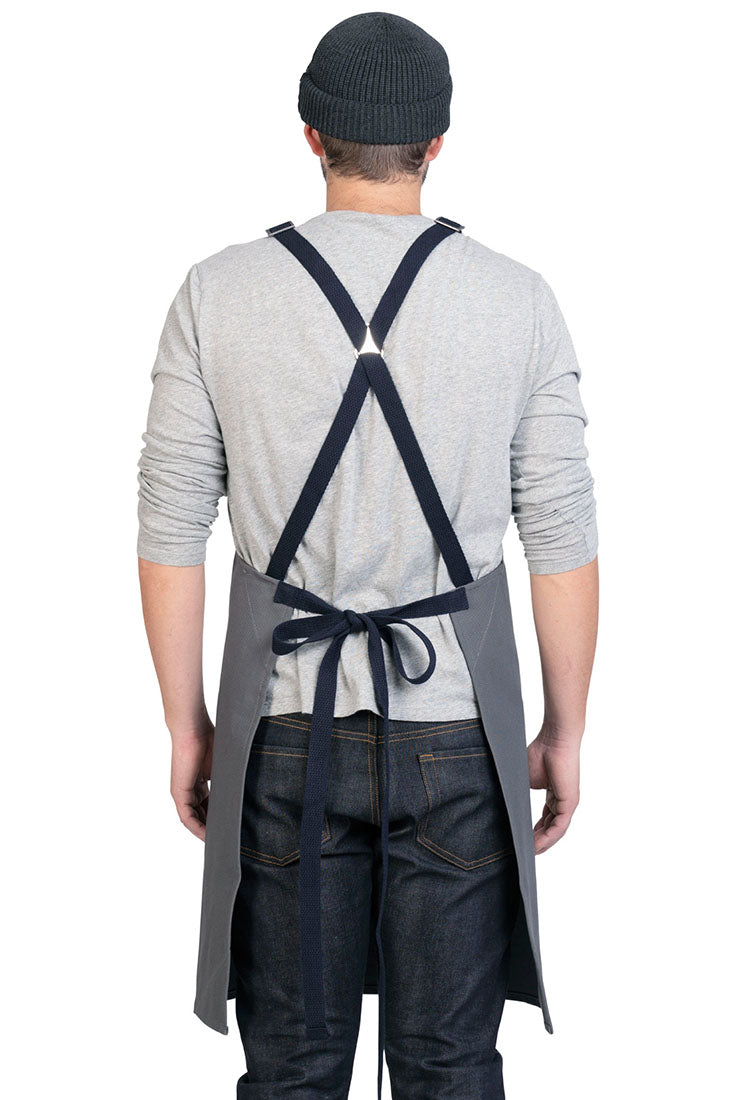 Hatfield Cross Back Apron Gray