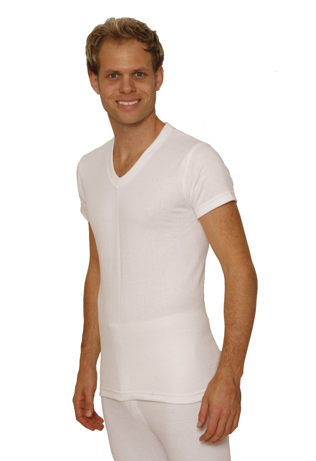 Mens Thermal Underwear Short Sleeve V Neck Top British Thermals