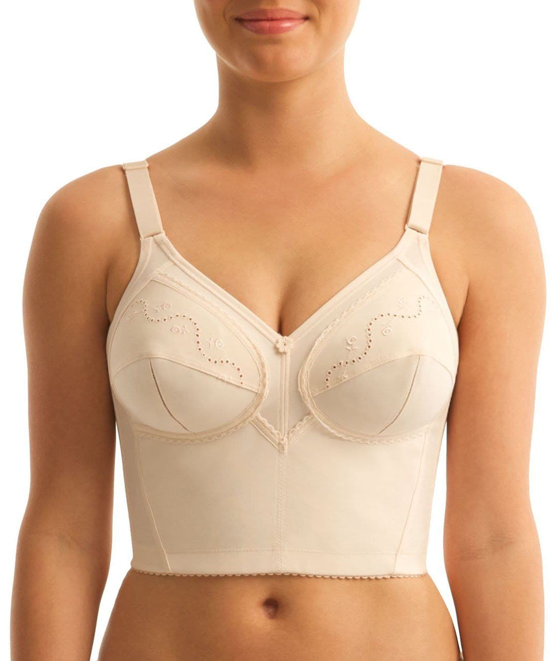 Triumph Doreen Cotton Longline Bra Fresh Powder Curvy