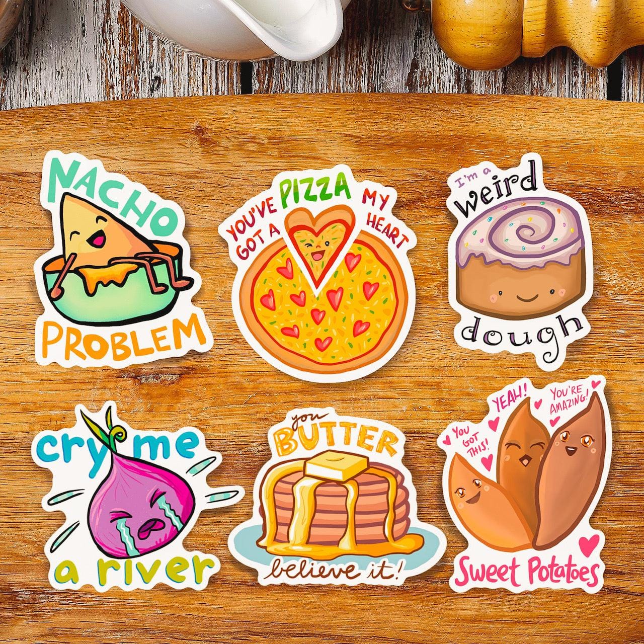 Food Pun Stickers 6 Pack Big Moods