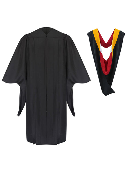 Deluxe Masters Graduation Gown And Hood Package Graduation Cap And Gown