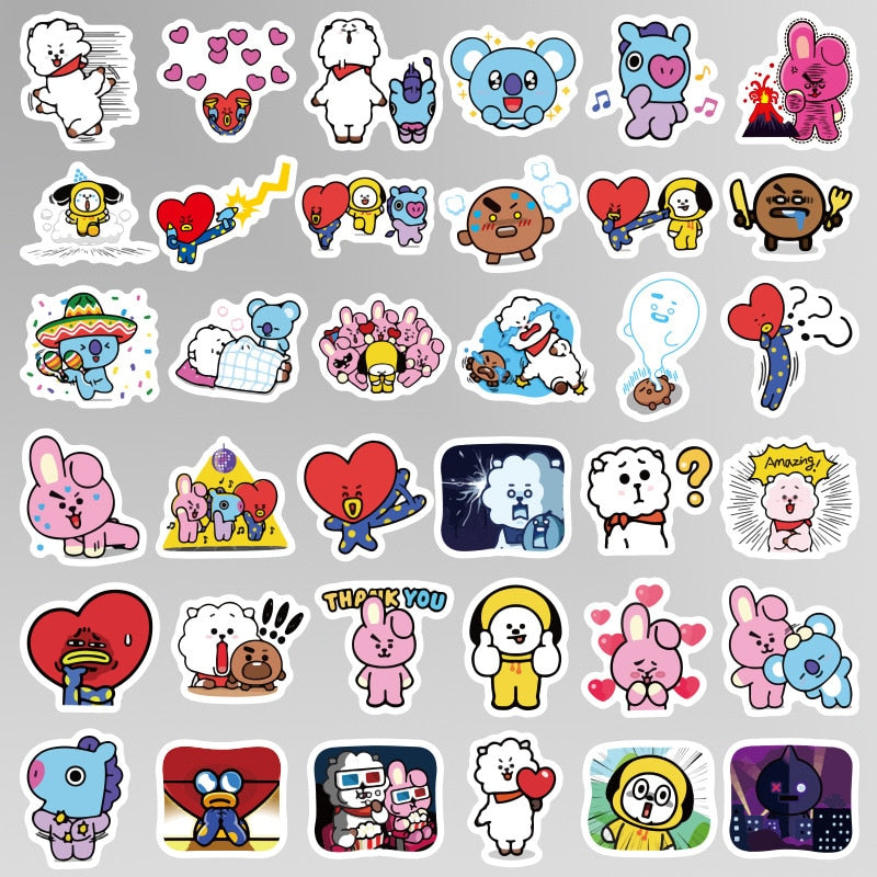 Kpop Bt21 Waterproof Stickers Cutsy World