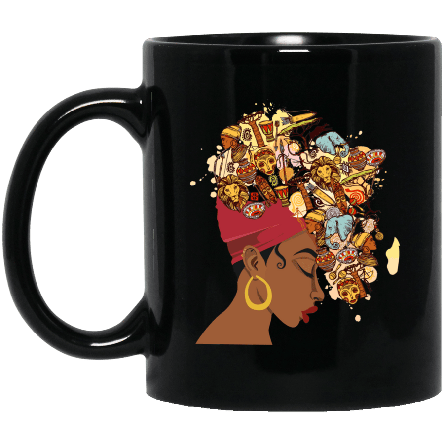 Black Queen Facts African American Afro Girl Melanin Women Coffee Mug