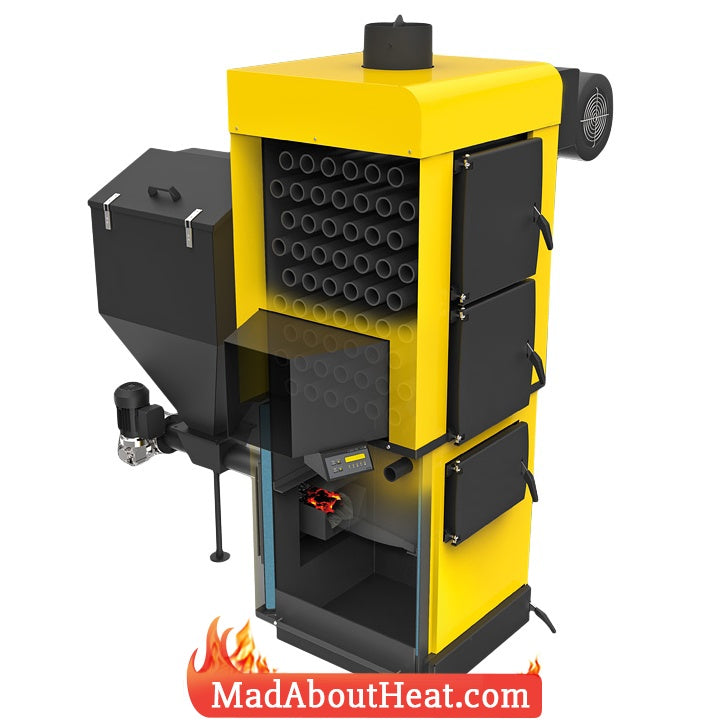 Abi Wood Pellet Biomass Boiler And Space Heater Mad About Heat