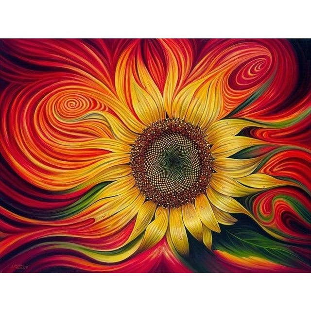 Swirly Sunflower 5d Diy Paint By Diamond Kit