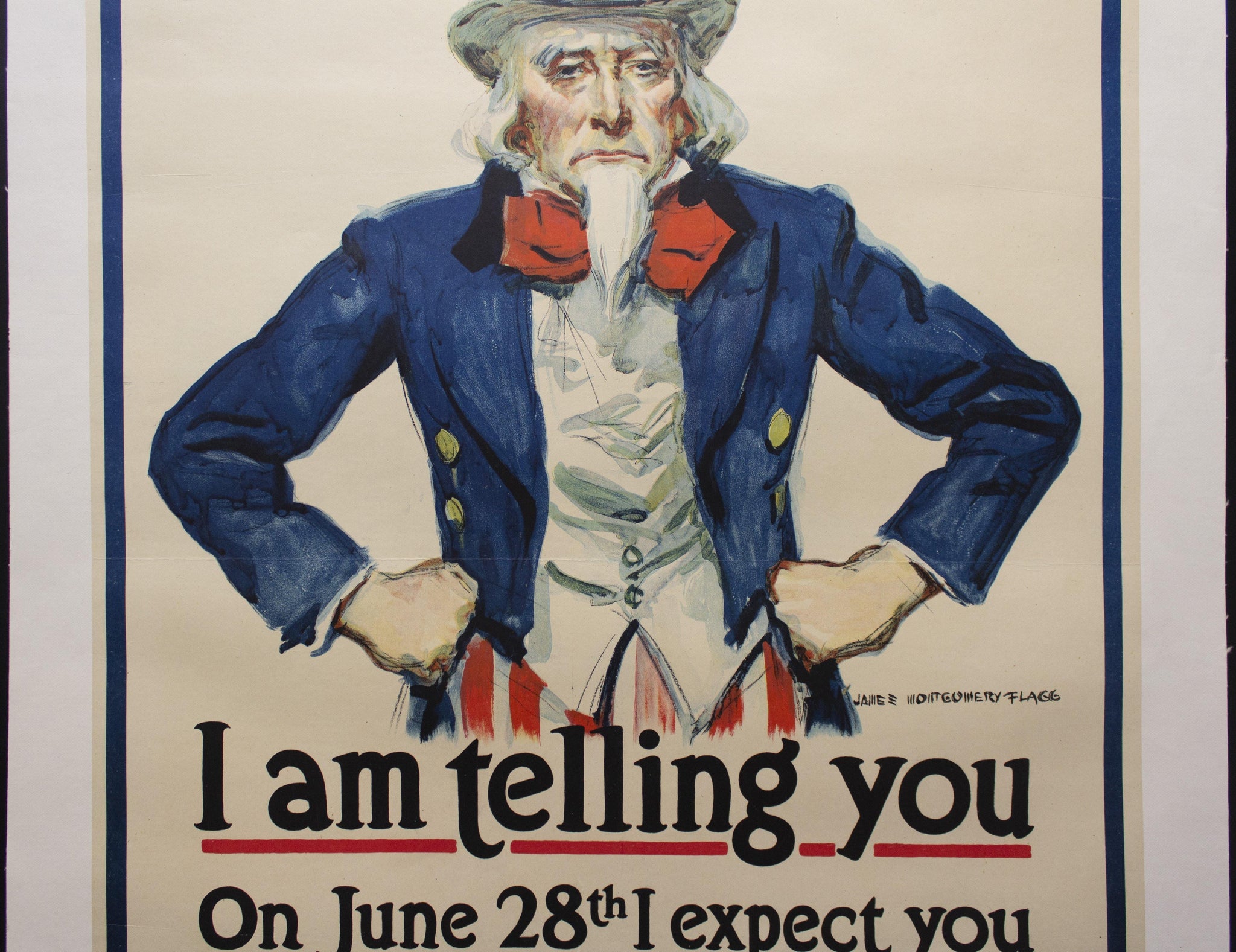 1918 I Am Telling You James Montgomery Flagg Uncle Sam Wwi Poster Wss