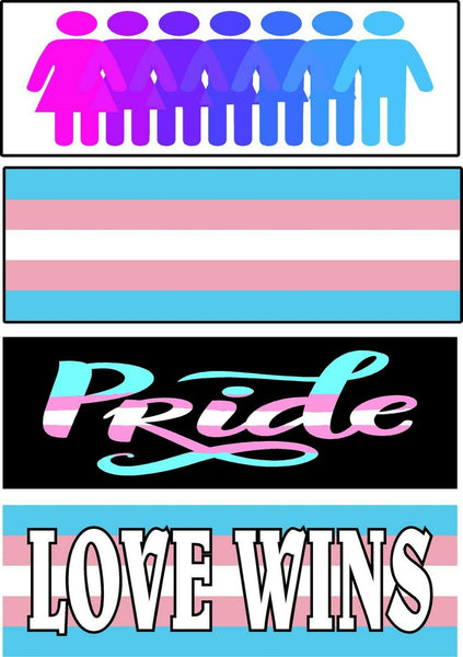 Set Of 4 Prank Magnetic Bumper Stickers Magnets Transgender Flag Pride