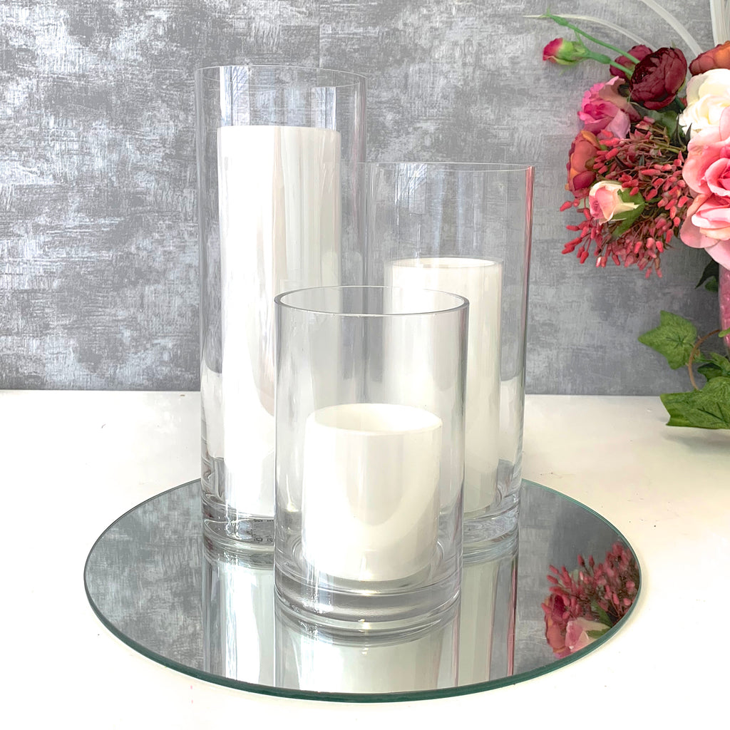 Glass Cylinder Vases Set Of 3 Party Plaza Event Supplies