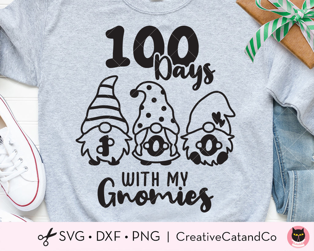 100 Days Of School With Gnomies Svg Files Creativecatandco