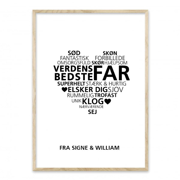 Verdens Bedste Far Design Selv Plakat Homedecdk