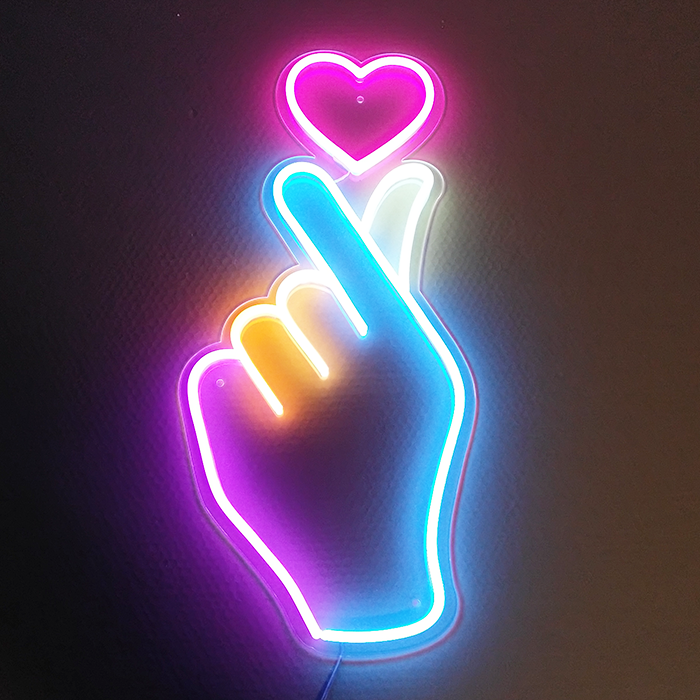 Finger Heart Led Neon Signs Makeneonsign