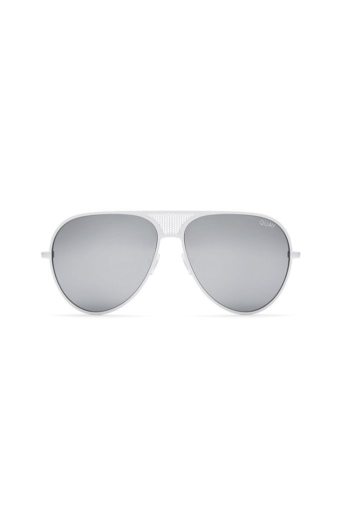 Quay Australia X Kylie Jenner Iconic White And Silver Mirror Sunglasses