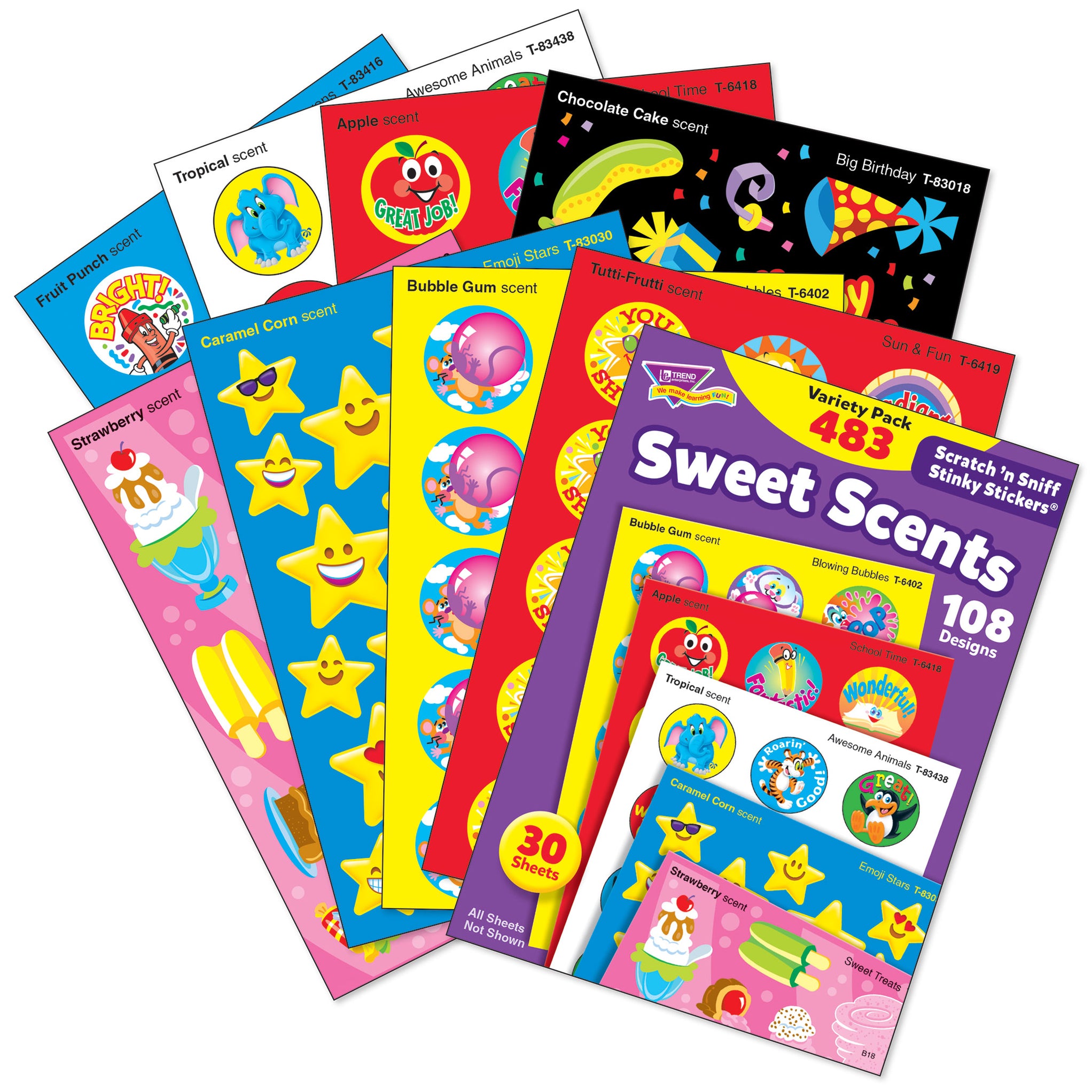 Scratch N Sniff Stinky Stickers® Variety Pack Sweet Scents T83901