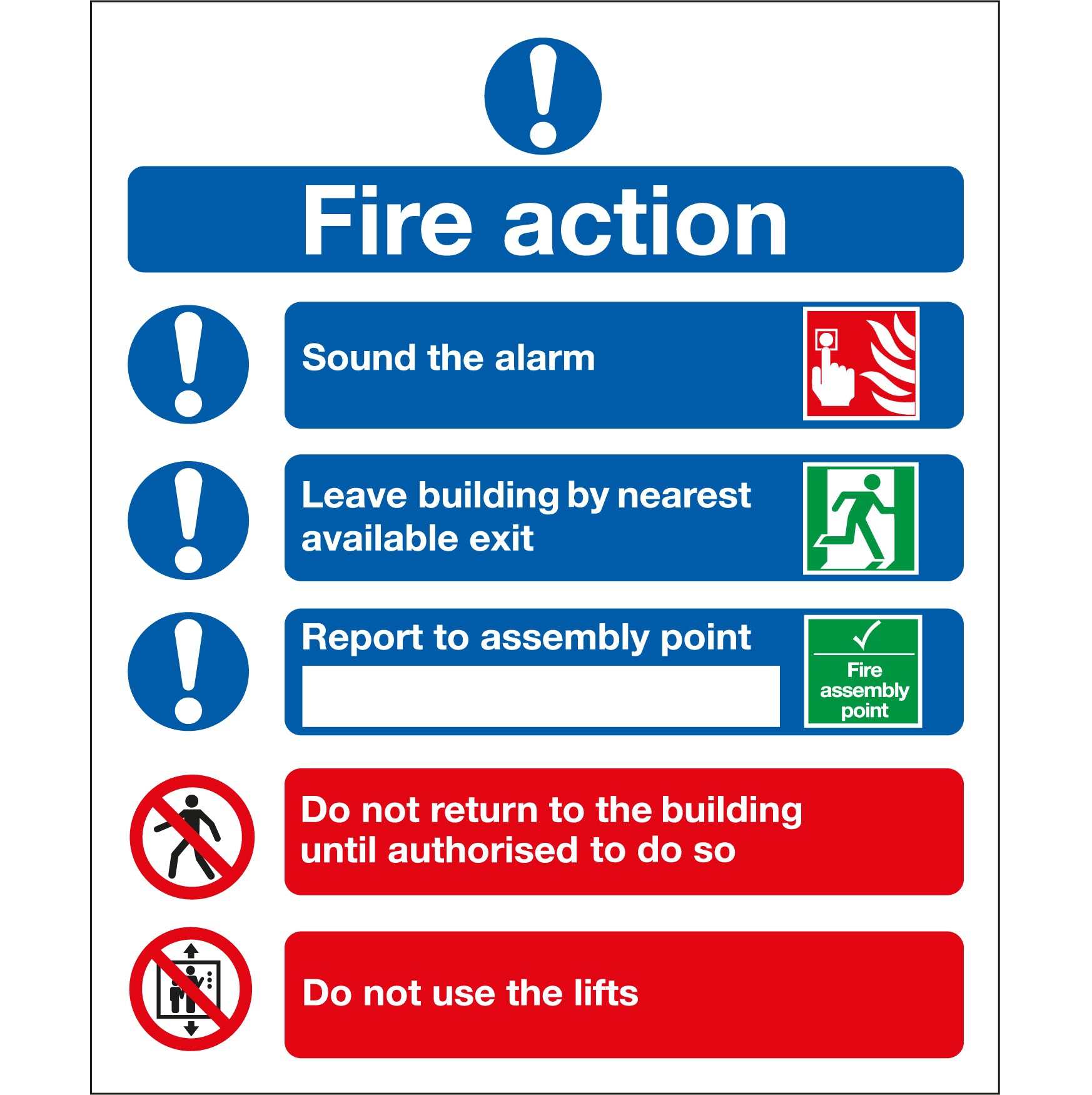 Fire Action Signs First Safety Signs First Safety Signs