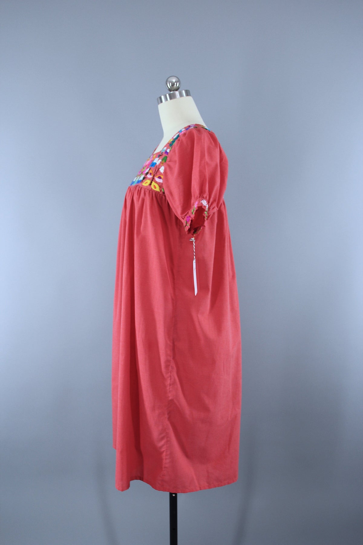 Vintage 1970s Mexican Oaxacan Embroidered Caftan Dress Thisbluebird