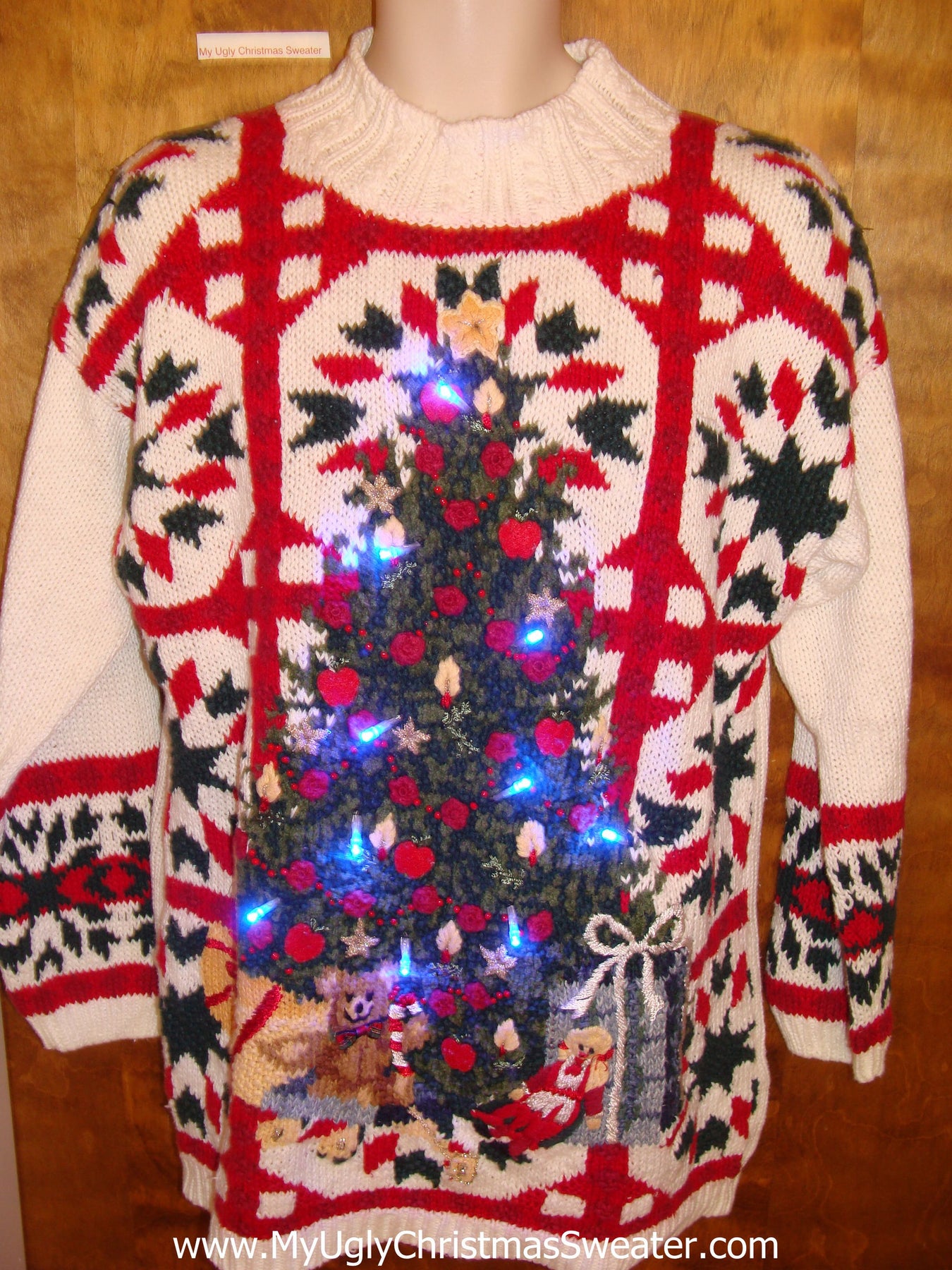 Ridiculous Horrible Tacky Xmas Sweater With Lights My Ugly Christmas