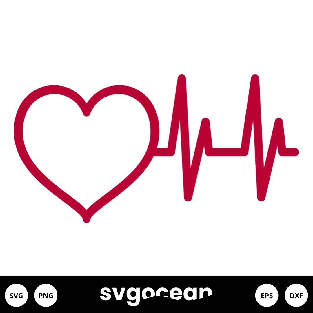 Heartbeat Svg Free Vector For Instant Download Svg Ocean — Svgocean