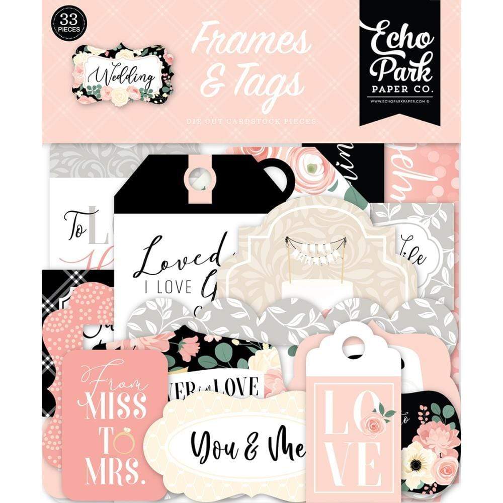 Echo Park Cardstock Ephemera 33pkg Frames And Tags Wedding