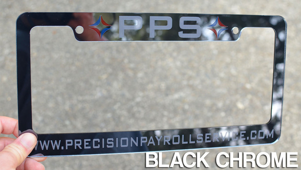 Custom Engraved Chrome License Plate Frames