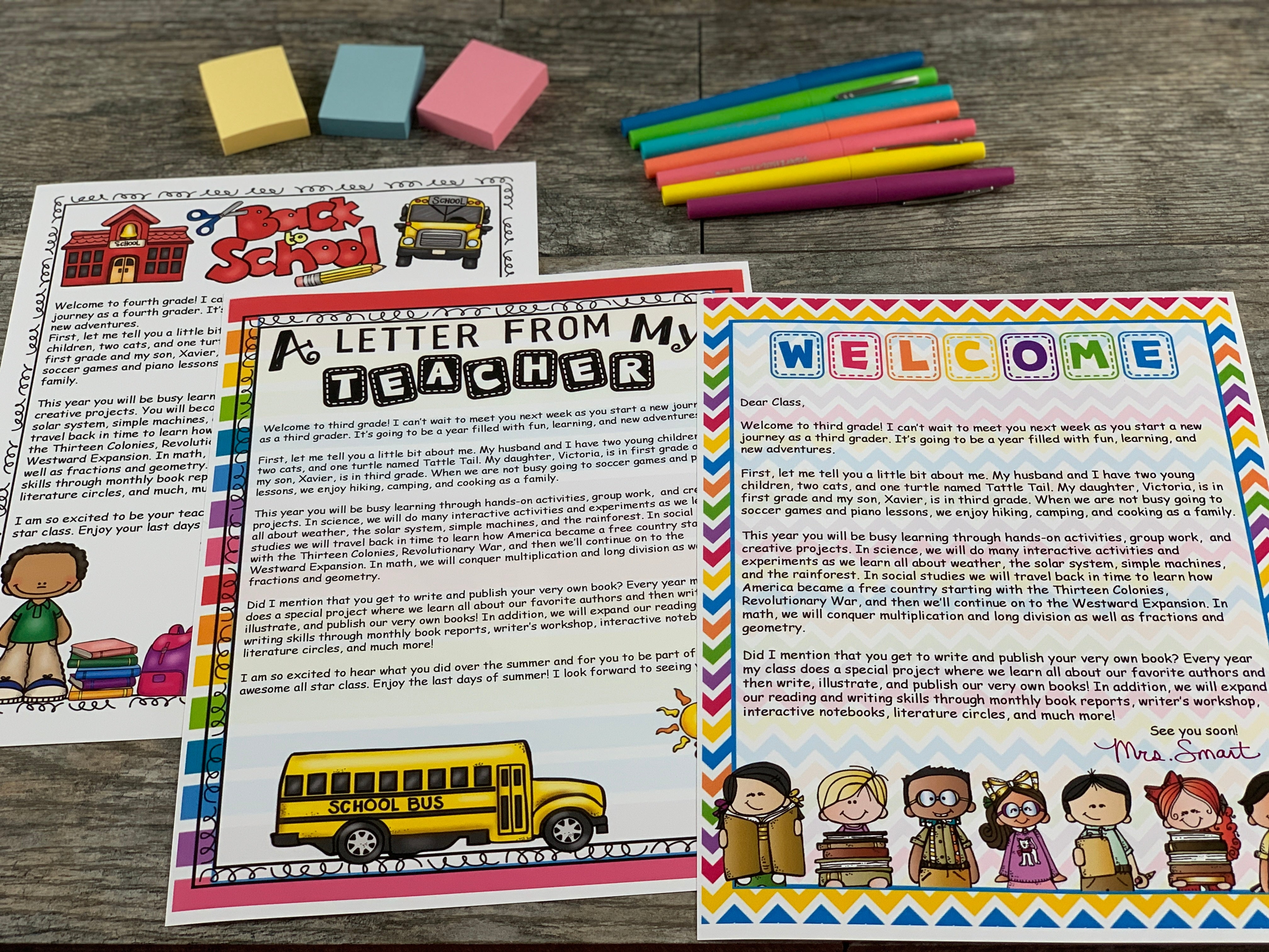 Middle School Welcome Back Letter