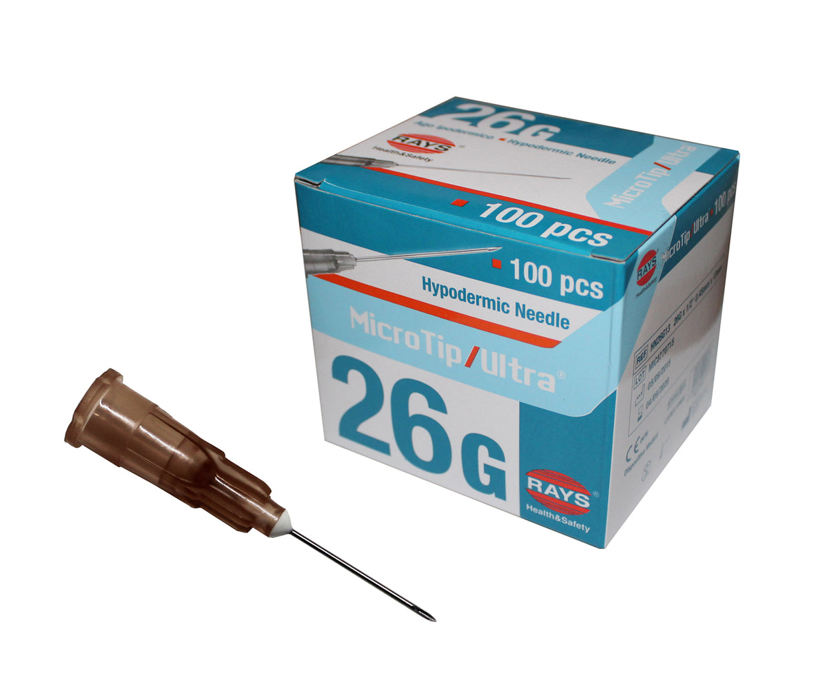 26g Hypodermic Needle 045mm X 13mm Brown 26g X 12 Inch Rays Mic