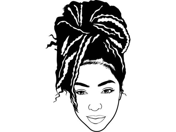 Afro Woman Svg Braids Dreads Locs Hairstyle Cutting Files