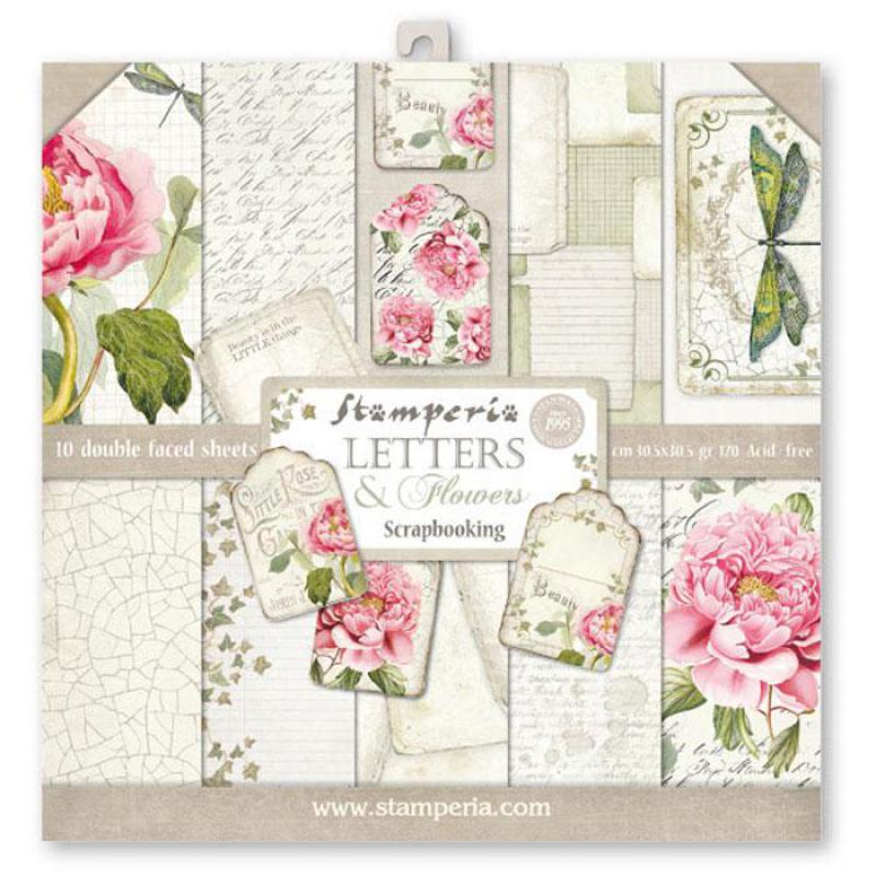 Stamperia Letters And Flowers 12 X 12 Paper Pad My Creative Spirit