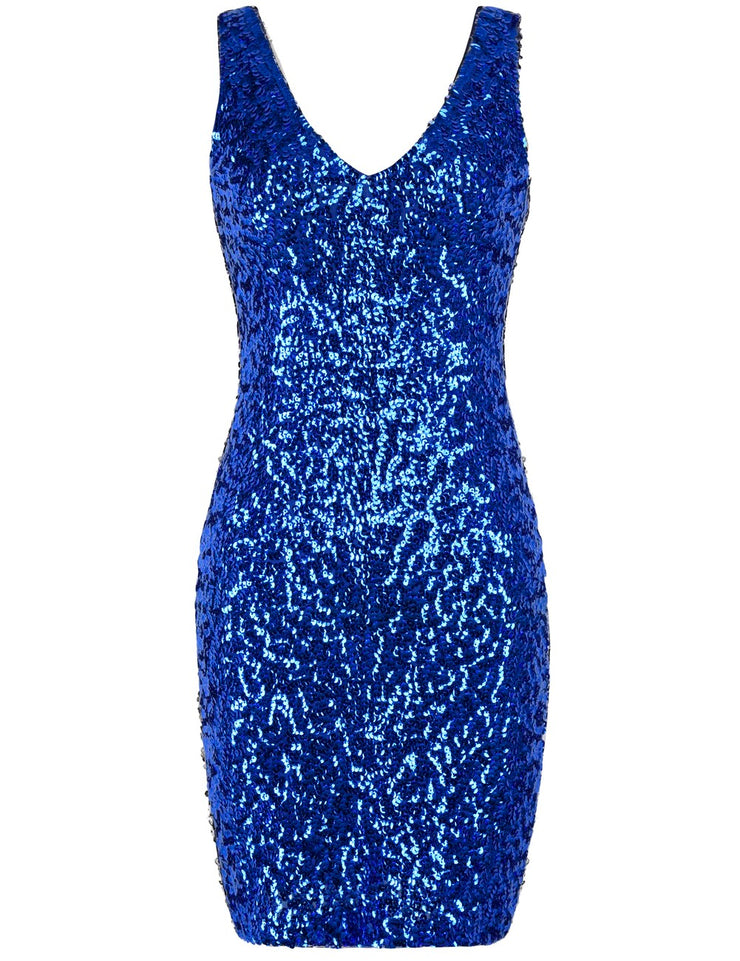 Womens Sexy Deep V Neck Sequin Mini Dress Prettyguide