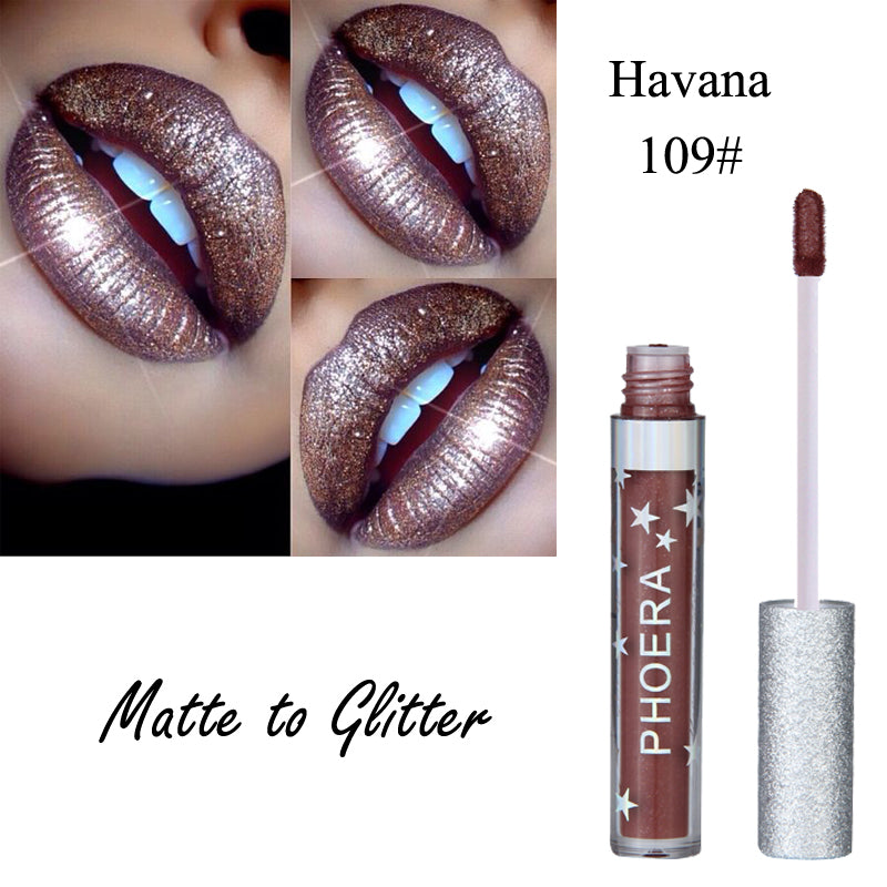 Phoera® Lipstick Matte To Glitter Flip Lip Sexy Lip Gloss Moisturising