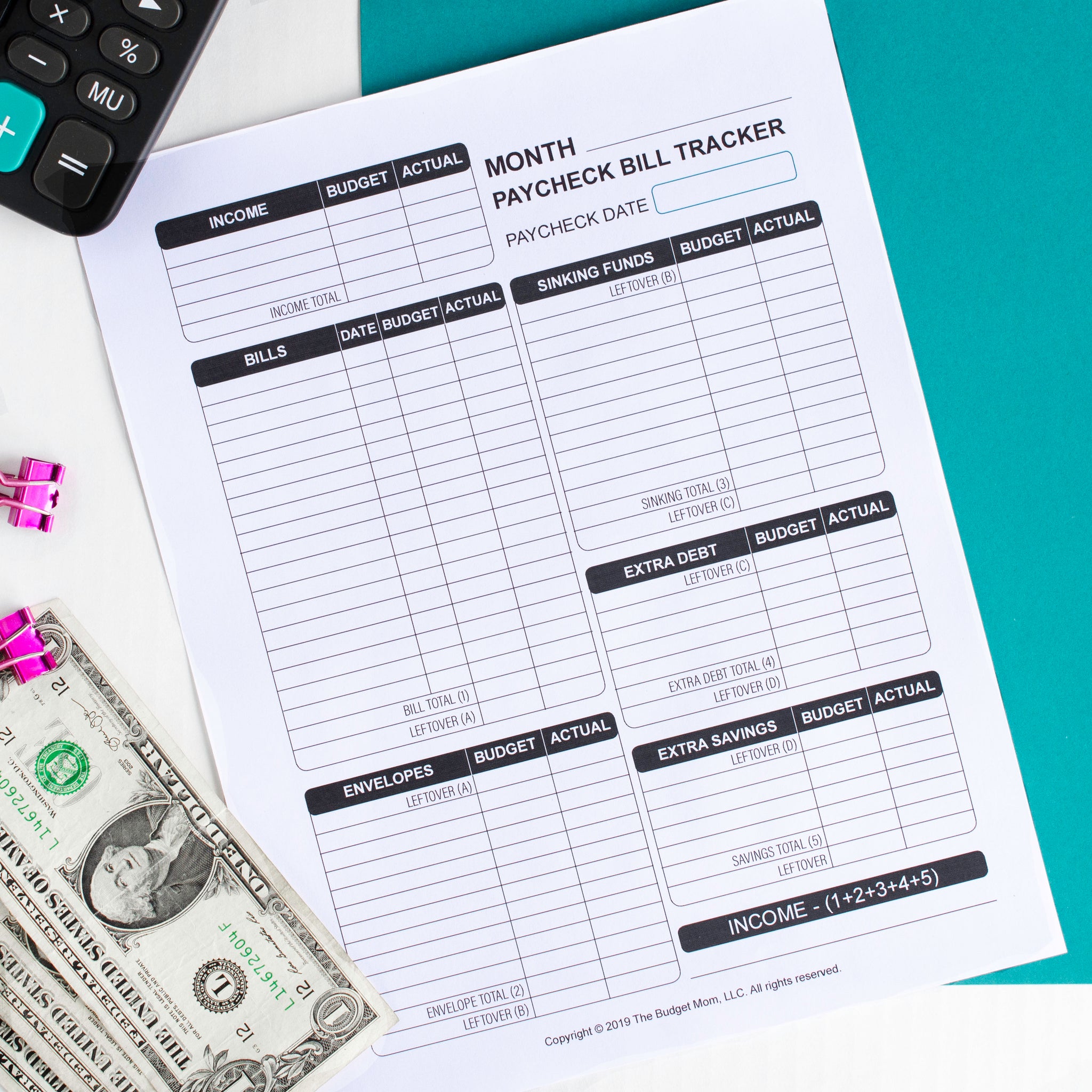 Paycheck Bill Tracker Printable The Budget Mom