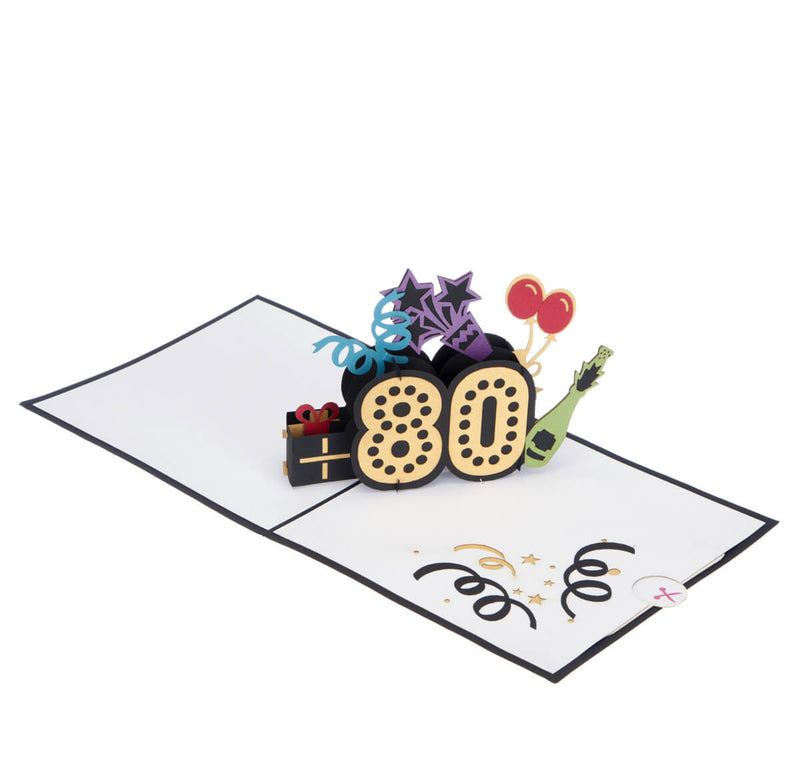 80th Birthday Pop Up Card 80th Birthday Card Uk Cardology