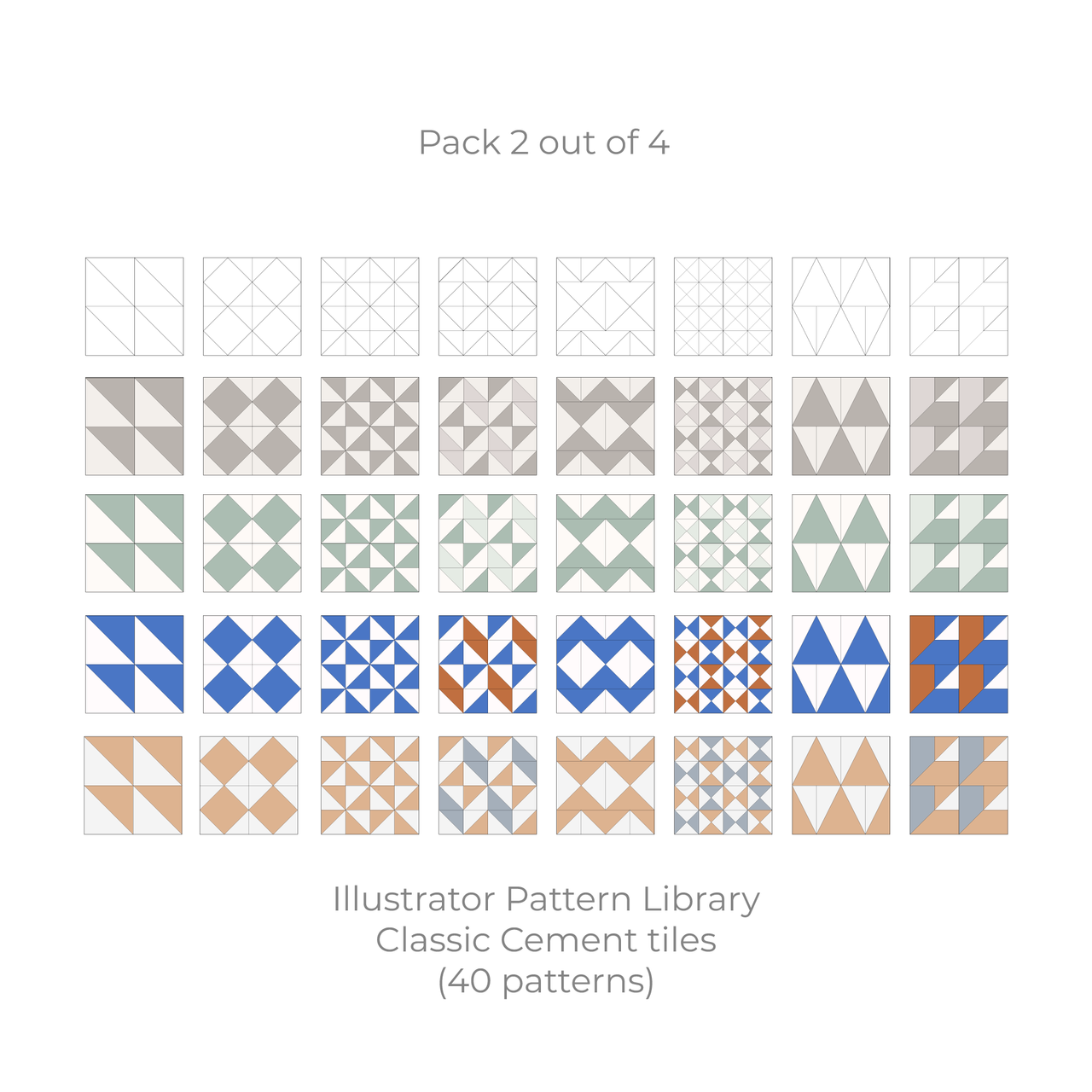 Illustrator Pattern Library Modern Cement Tiles 40 Patterns